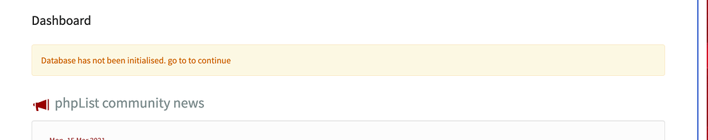Web installation Error - "Initialize Database" missing - ℹ️ Support - phpList Discuss